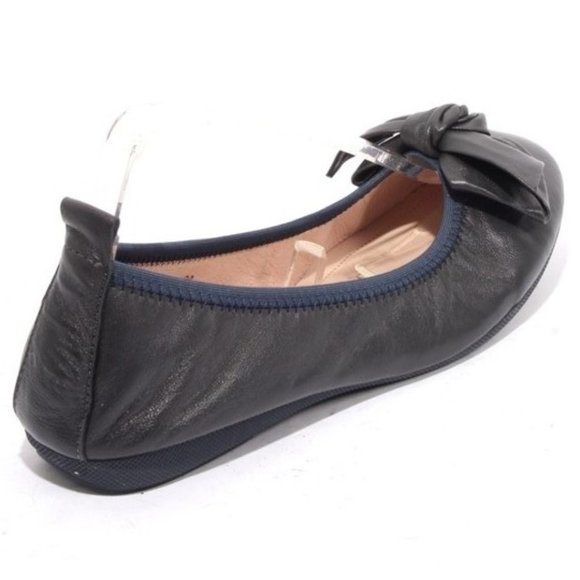 Gianni Renzi Couture | Shoes | Italian Navy Leather Bow Comfort Ballet ...